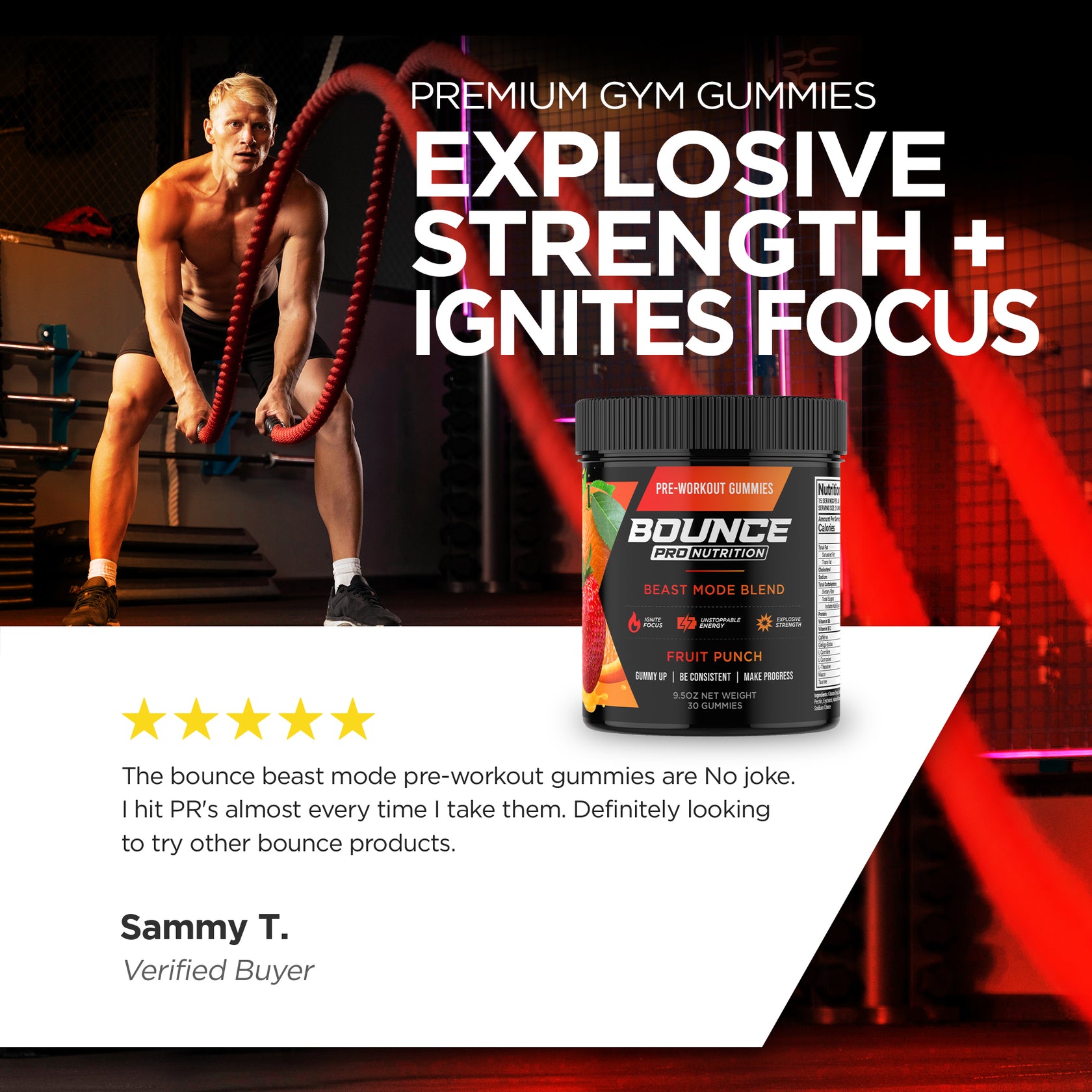 Pre-Workout Gummies For Sale - Beast Mode – Bounce Nutrition
