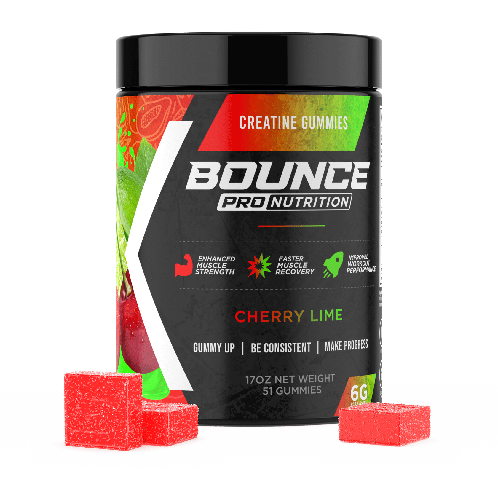 Creatine Gummies - 6 Grams Per Serving For Sale - Cherry Lime – Bounce ...